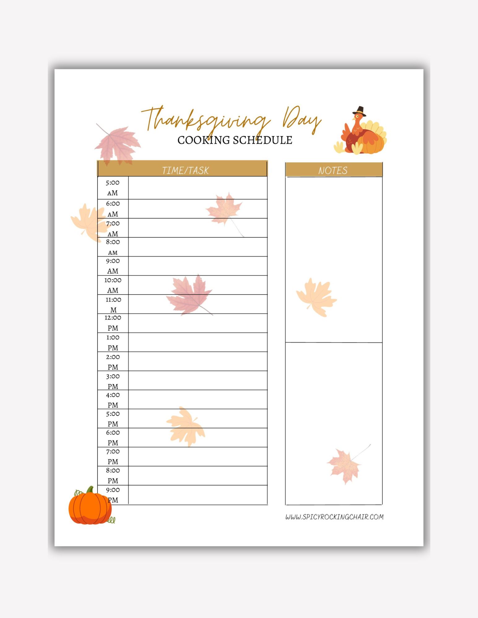 FREE 5 Template Printable Thanksgiving Meal Planner & Shopping List